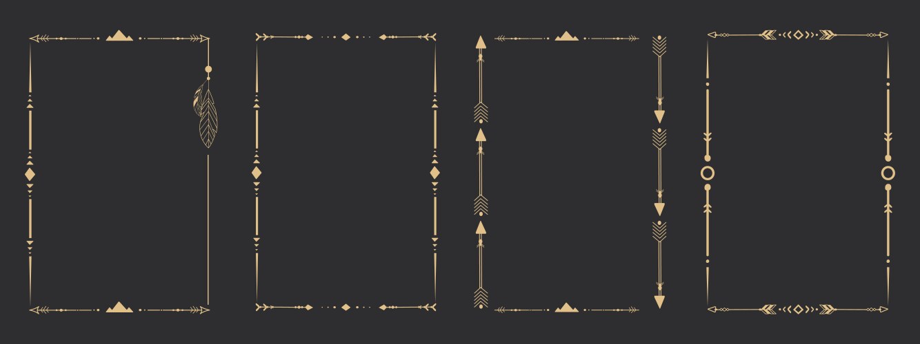 Frame set with tribal native indian arrow Vector Image