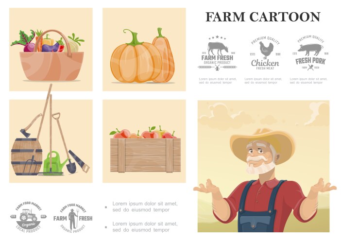 Fruits and vegetables set Royalty Free Vector Image