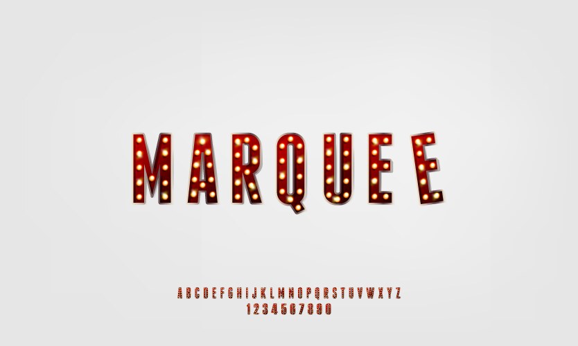 Marquee Letters Font Alphabet Vector Images (over 870)