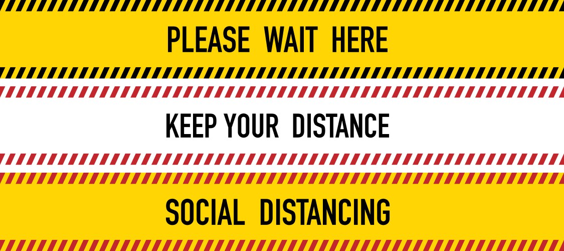 Caution warning tape with yellow and black stripes