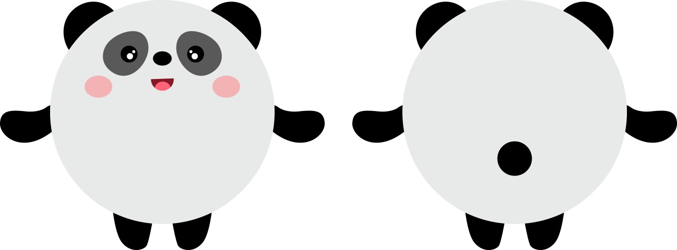 Funny cute panda round frame Royalty Free Vector Image