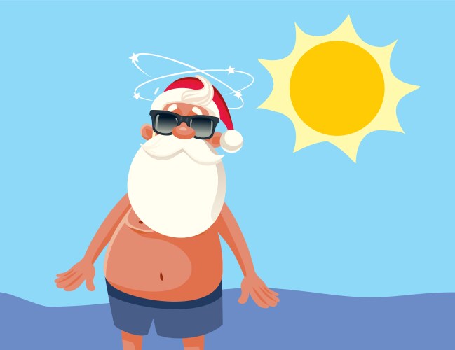 Crazy santa - cartoon Royalty Free Vector Image