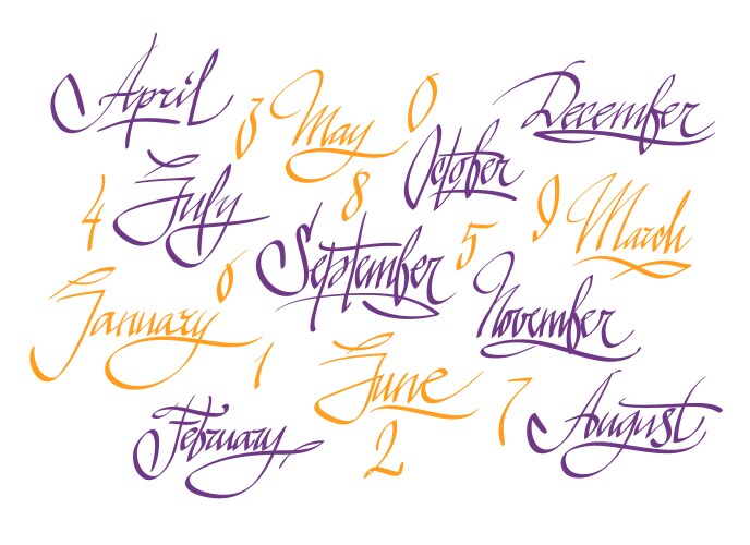 March month name Royalty Free Vector Image - VectorStock