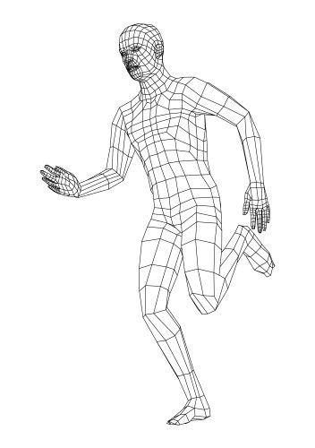 Wireframe running man Royalty Free Vector Image