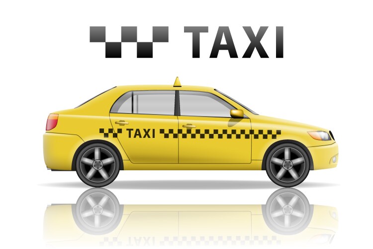 Black london taxi cab cartoon Royalty Free Vector Image