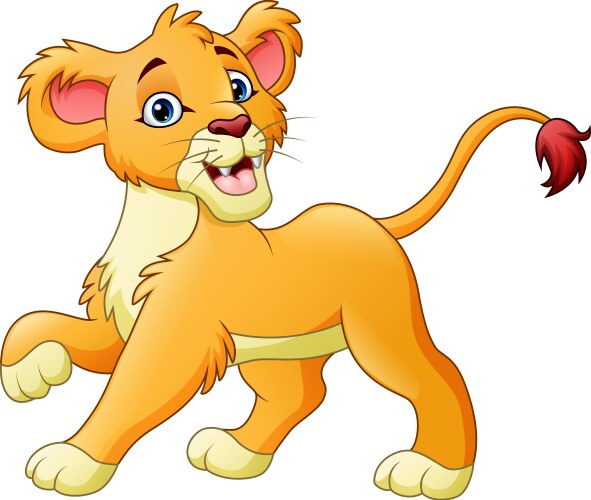 Lion cartoon walking Royalty Free Vector Image