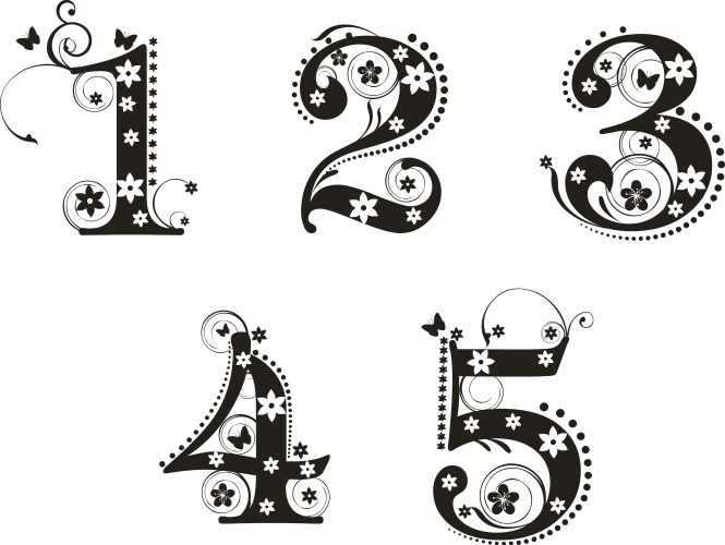 Vintage numbers set Royalty Free Vector Image - VectorStock