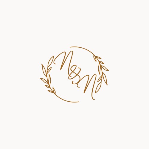 Nn initial wedding monogram logo Royalty Free Vector Image