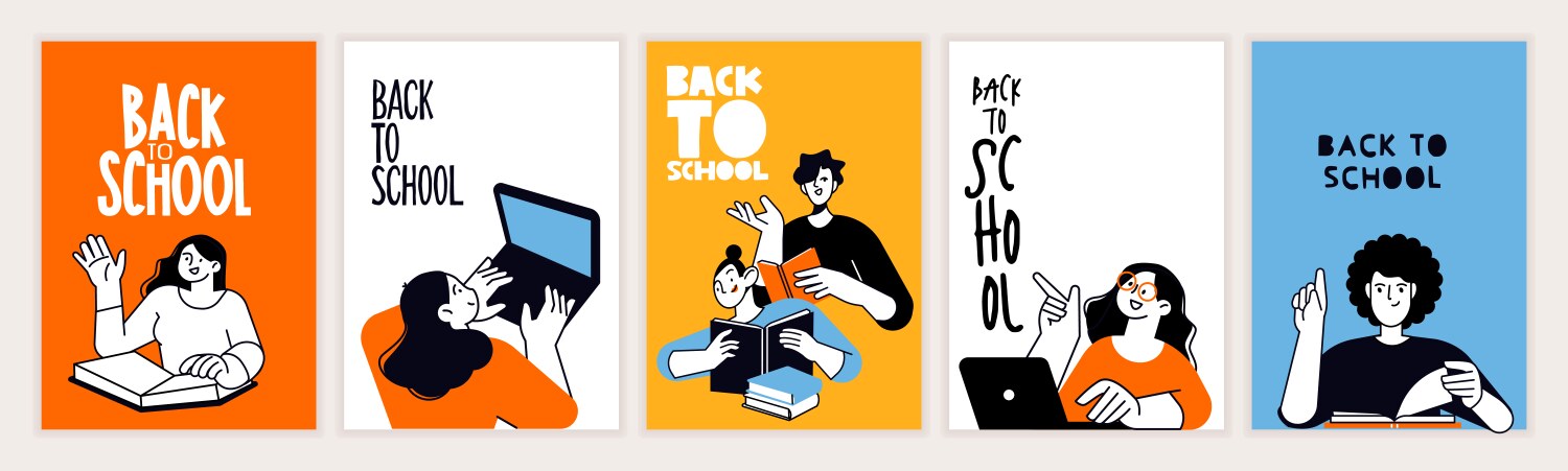 Education back to school concept happy students Vector Image