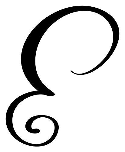 Calligraphy hand drawn letter e script Royalty Free Vector