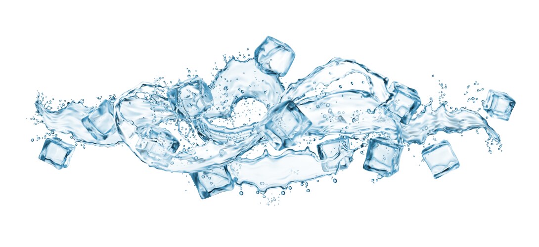 Splashing ice cubes Royalty Free Vector Image - VectorStock