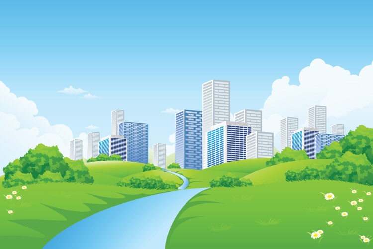 Forest nature landscape 3d background Royalty Free Vector