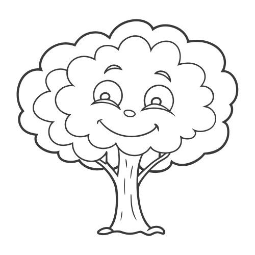 Outline of tree for coloring page Royalty Free Vector Image