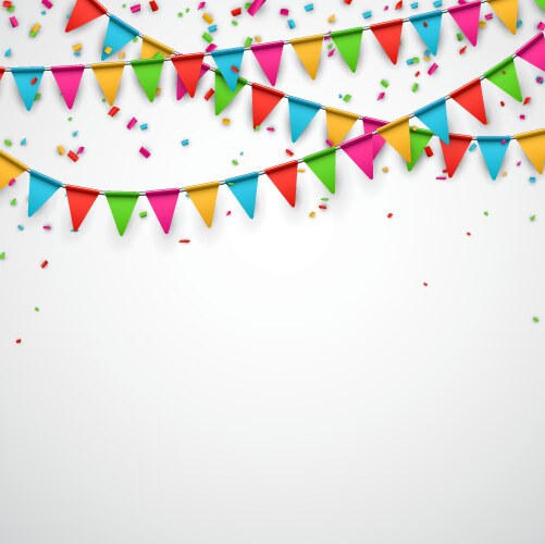 Party background with flags and confetti Vector Image