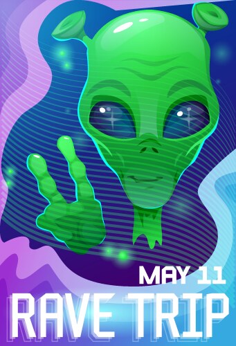 Rave trip party poster Royalty Free Vector Image