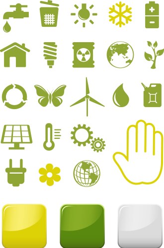 36 symbols for eco environment Royalty Free Vector Image