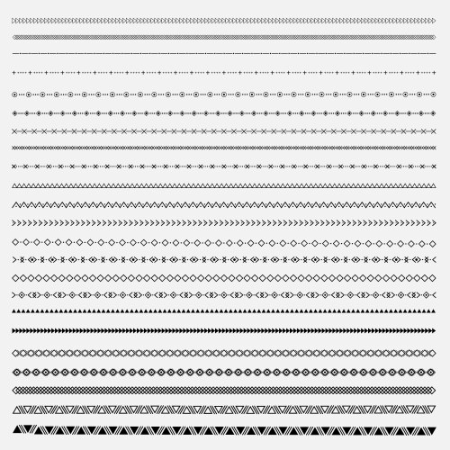 Hand drawn line border set and design elements Vector Image