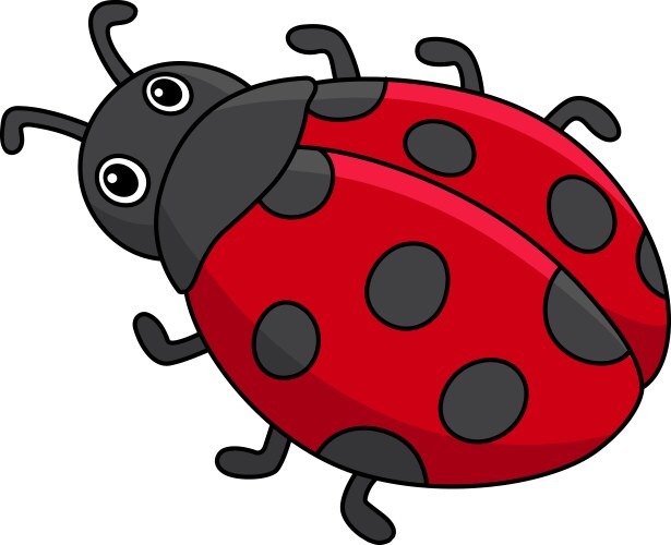 Ladybug cartoon colored clipart Royalty Free Vector Image