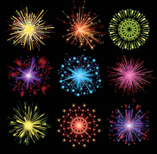Festival firework colorful carnival fireworks Vector Image
