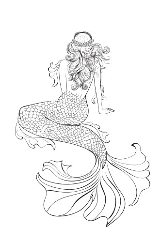 Cute cartoon mermaid Royalty Free Vector Image