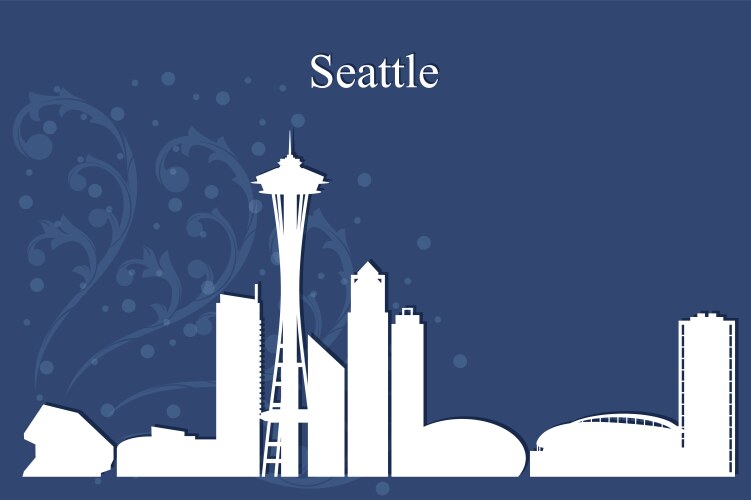 Seattle skyline Royalty Free Vector Image - VectorStock