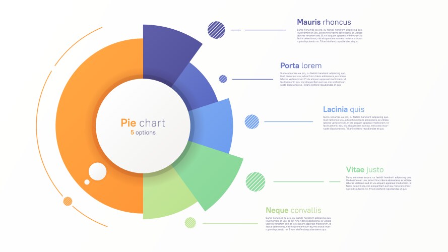 Circle chart infographic template with 6 options Vector Image