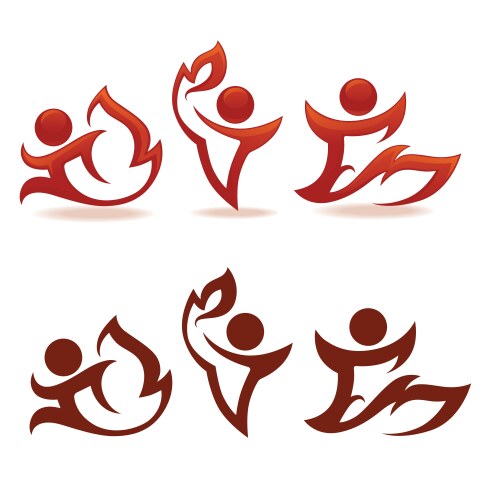 Fire escape people cartoon Royalty Free Vector Image