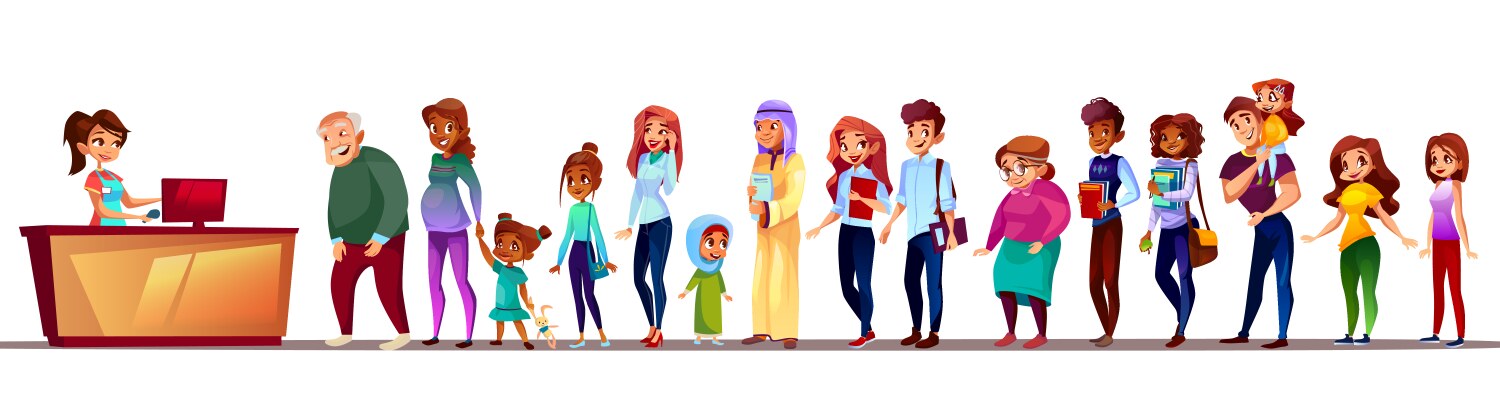 People Standing In Line Clipart