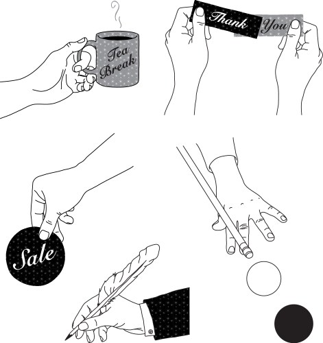 Gestures symbolizing love affection sympathy Vector Image