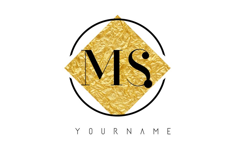 Golden letters sm s m logo with leading lines Vector Image