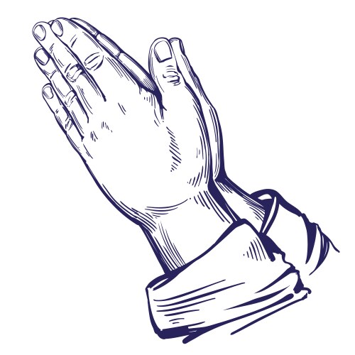 Praying hands tattoo Royalty Free Vector Image