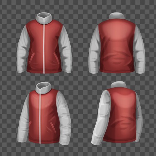 Jacket mockup realistic set Royalty Free Vector Image