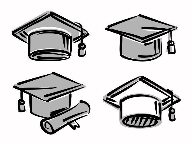 Cartoon smiling graduation cap Royalty Free Vector Image