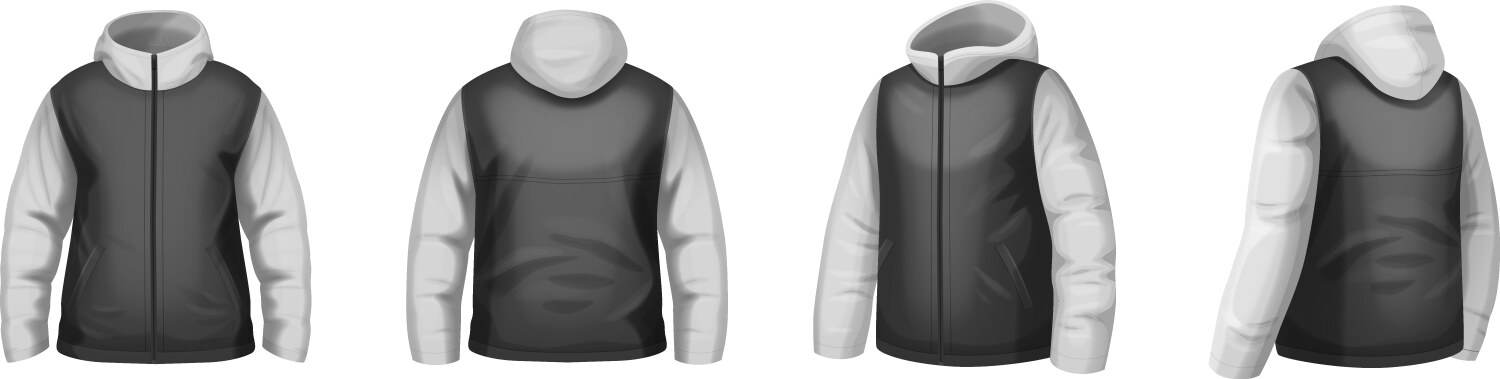 Realistic jacket set Royalty Free Vector Image