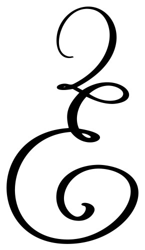Calligraphy hand drawn letter e logo Royalty Free Vector