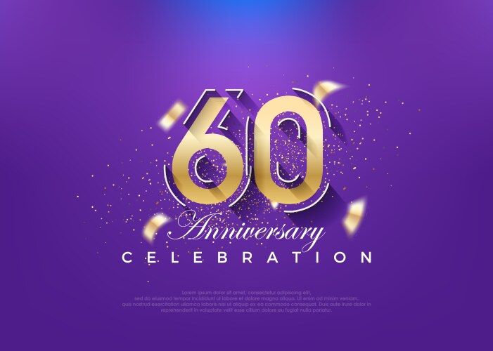 Bold number 60th premium design Royalty Free Vector Image