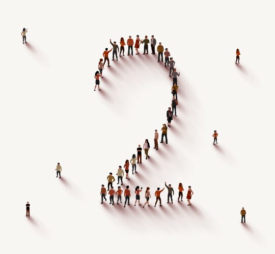 Large group of people in number 2 two form Vector Image