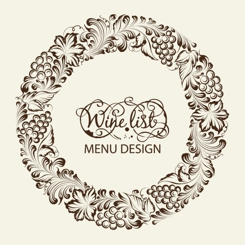 Menu design with radial frame Royalty Free Vector Image