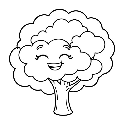 Outline of tree for coloring page Royalty Free Vector Image