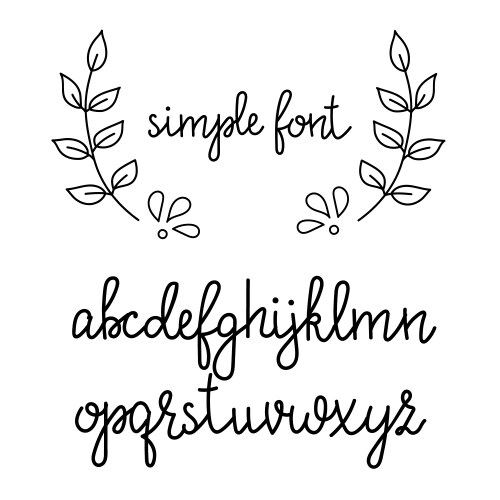Calligraphy cursive font Royalty Free Vector Image
