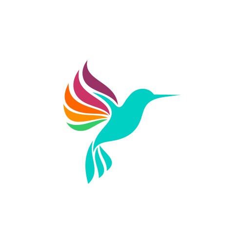 Colorful hummingbird icon symbol in flat style Vector Image