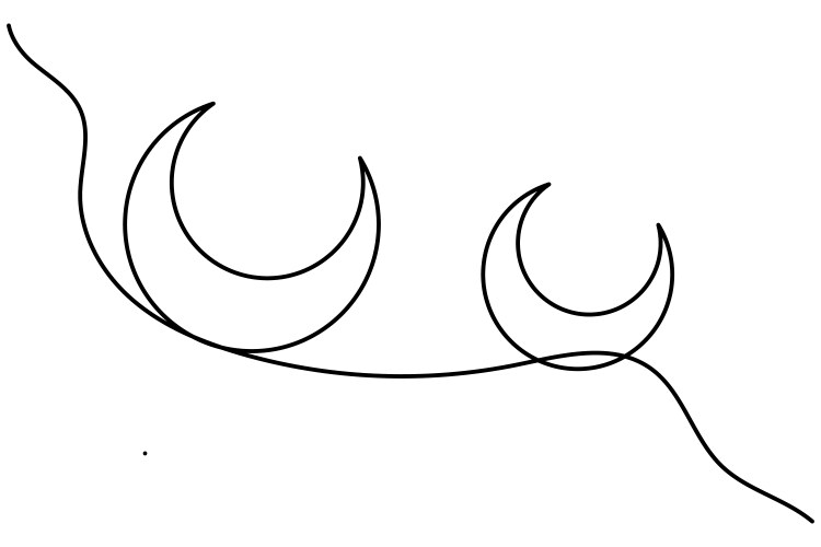 Moon continuous one line drawing Royalty Free Vector Image
