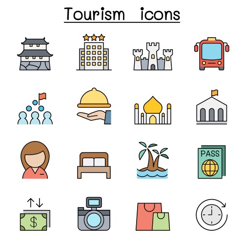 Tunisia travel tourism famous symbols and tourist Vector Image