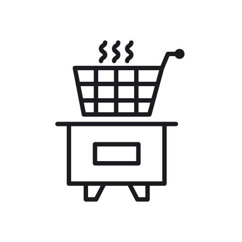 Deep fryer icon symbol on white background Vector Image