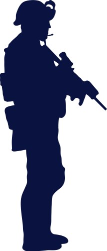 WWII Soldier Silhouette Royalty Free Vector Image