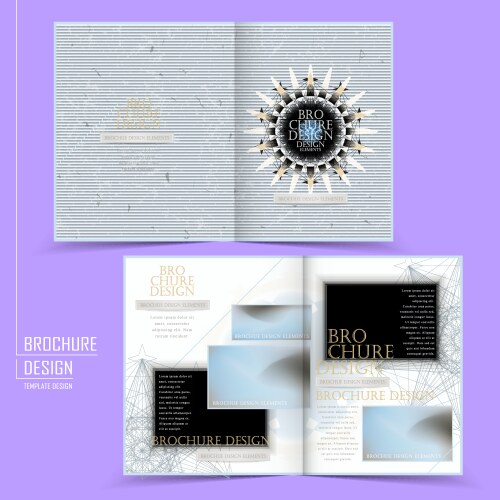 Trendy half-fold template design Royalty Free Vector Image