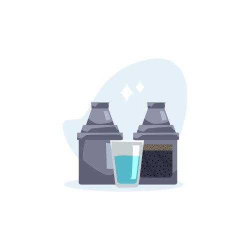 Water filter systems infographic on the world map Vector Image