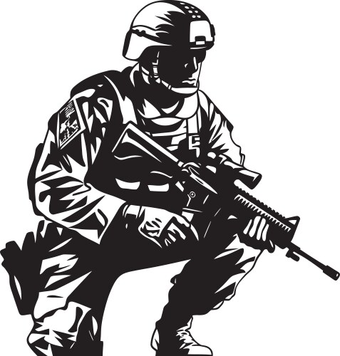 Soldier Black and White Vector Images (over 64,000)
