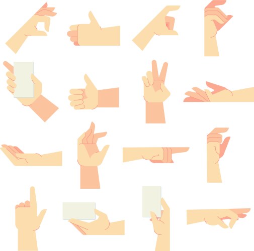 Flat hand gestures pointing human finger gesture Vector Image