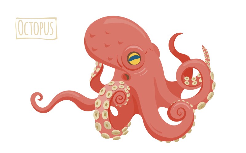Cute octopus cartoon Royalty Free Vector Image